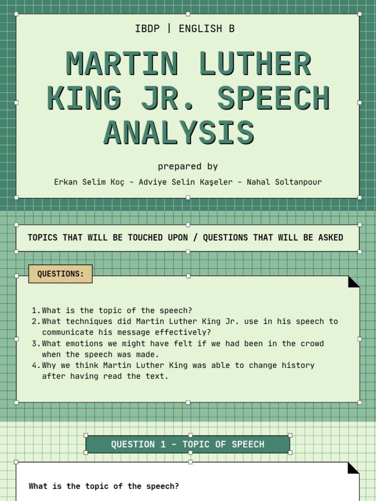 Martin Luther King Speech Analysis | PDF | Martin Luther King Jr.
