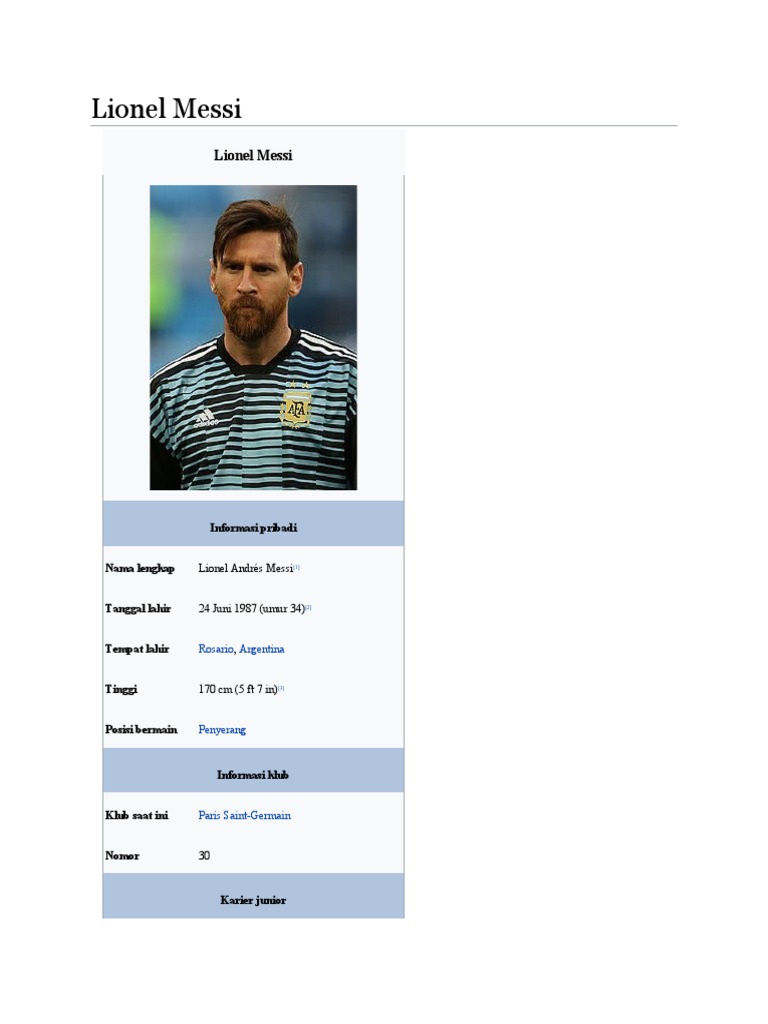 Lionel Messi Biografi | PDF
