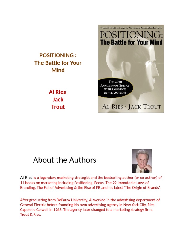 Positioning Ries and Trout | PDF | Insight | Cognition