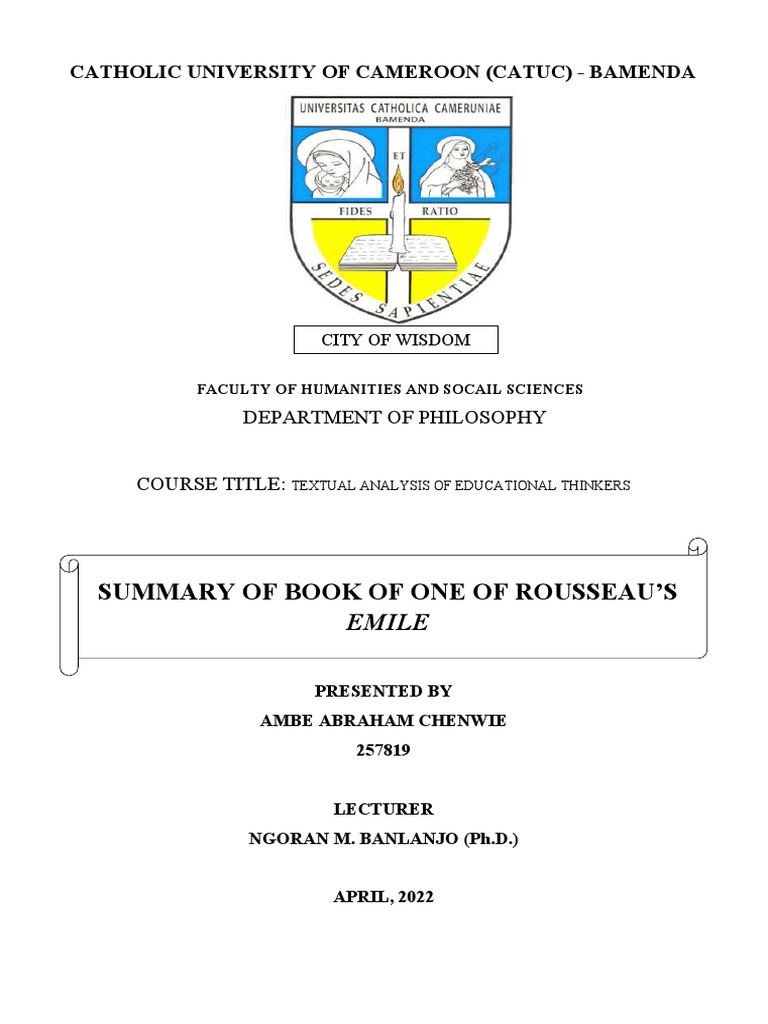 An Analysis of Rousseau's Views on Natural Education in Book One of ...