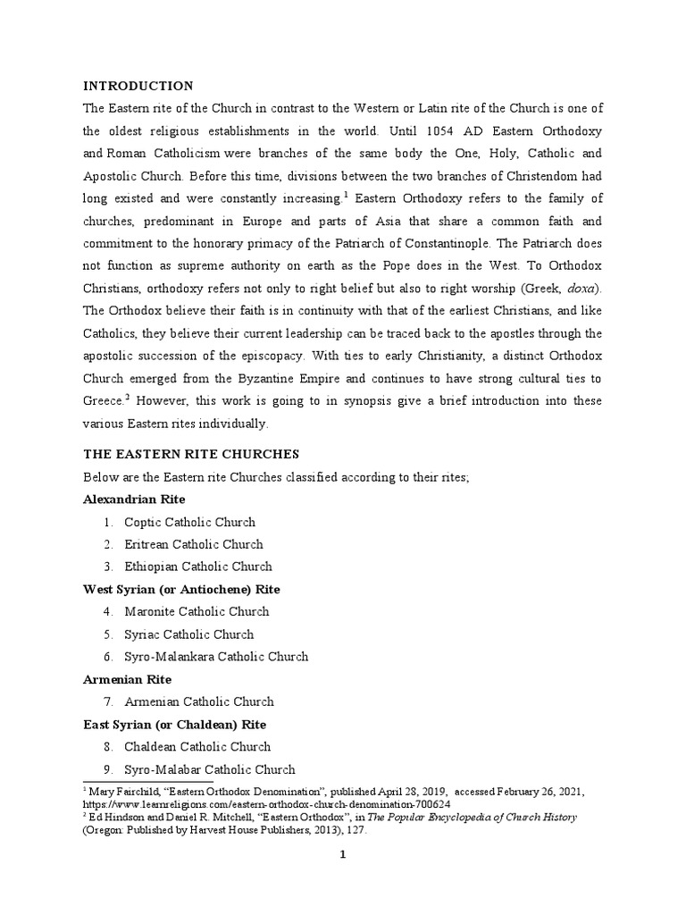 The Eastern Rite Churches | PDF | Eastern Orthodox Church | Christian ...