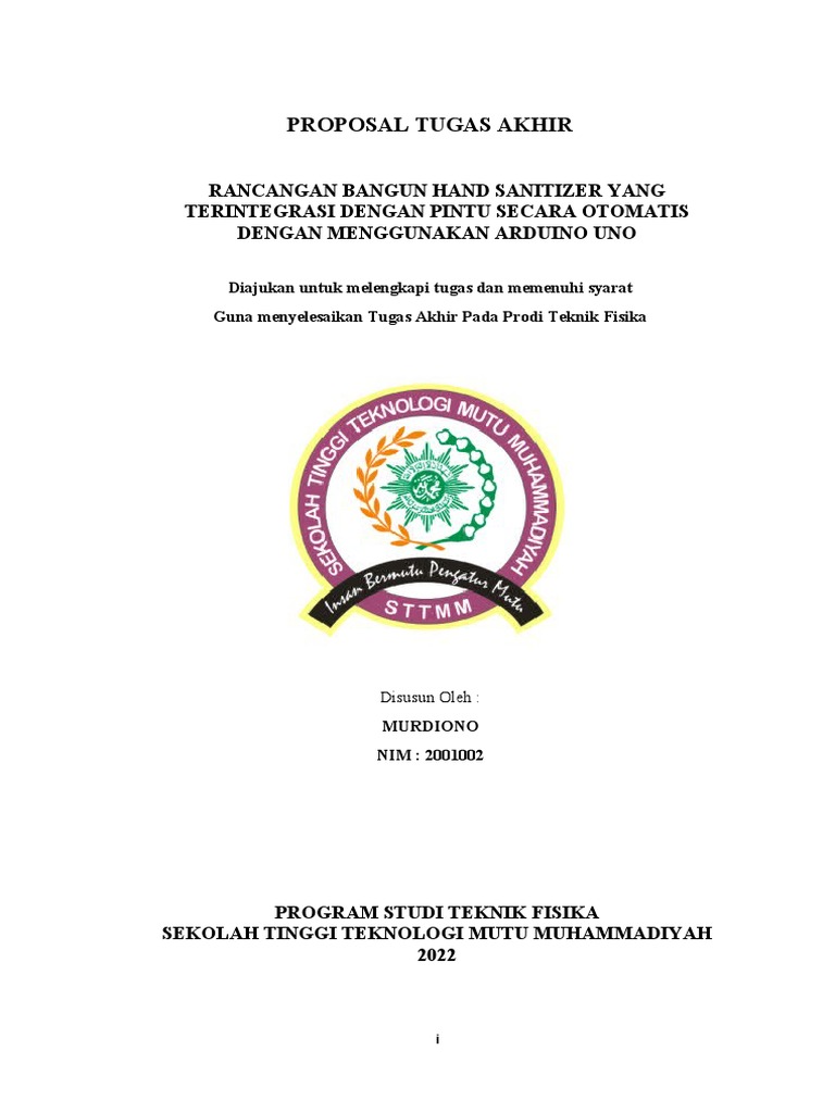 Cover Proposal Tugas Akhir | PDF