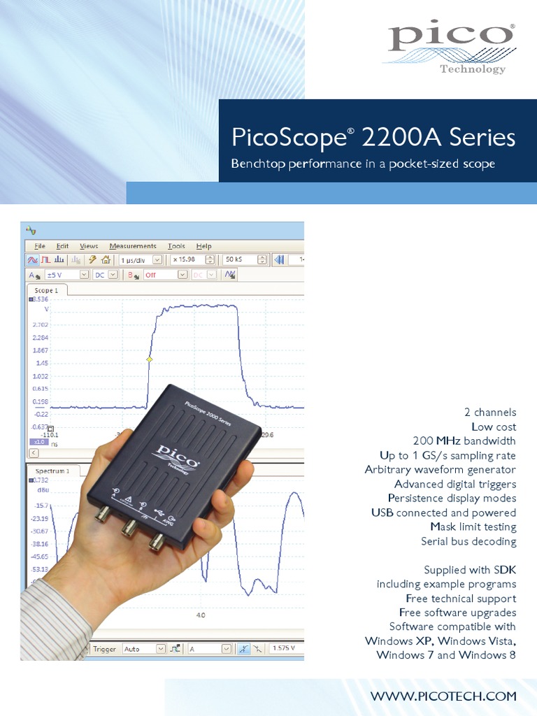 Pico Scope 2200 A Series Data Sheet | PDF | Electricity ...