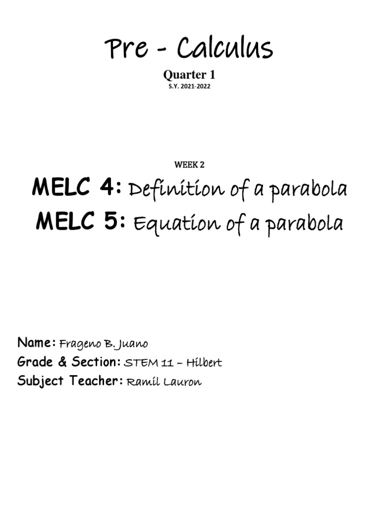 Q1 - PreCal WEEK 2 | PDF | Elementary Geometry | Geometric Objects
