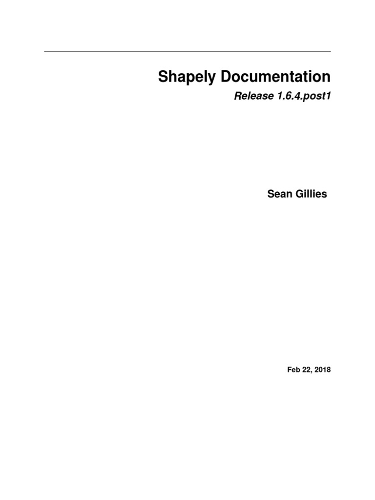 Shapely Documentation Release 164post1 Pdf Geographic Information System Library 1978