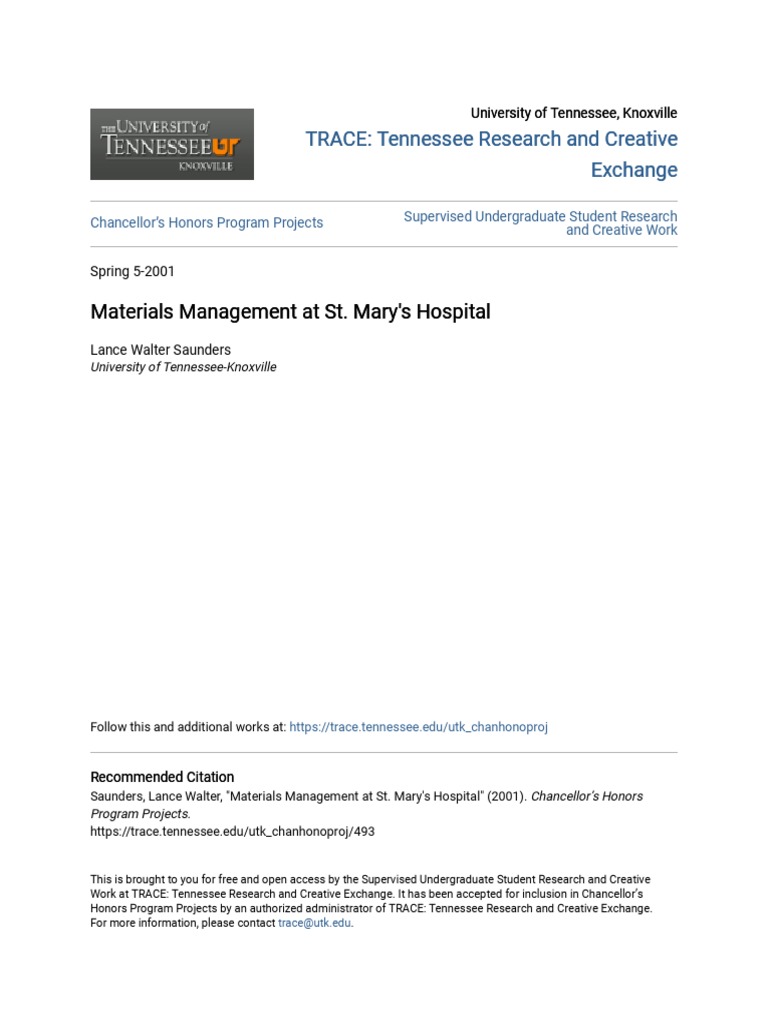 Materials Management at St. Mary's | PDF | Inventory | Hospital