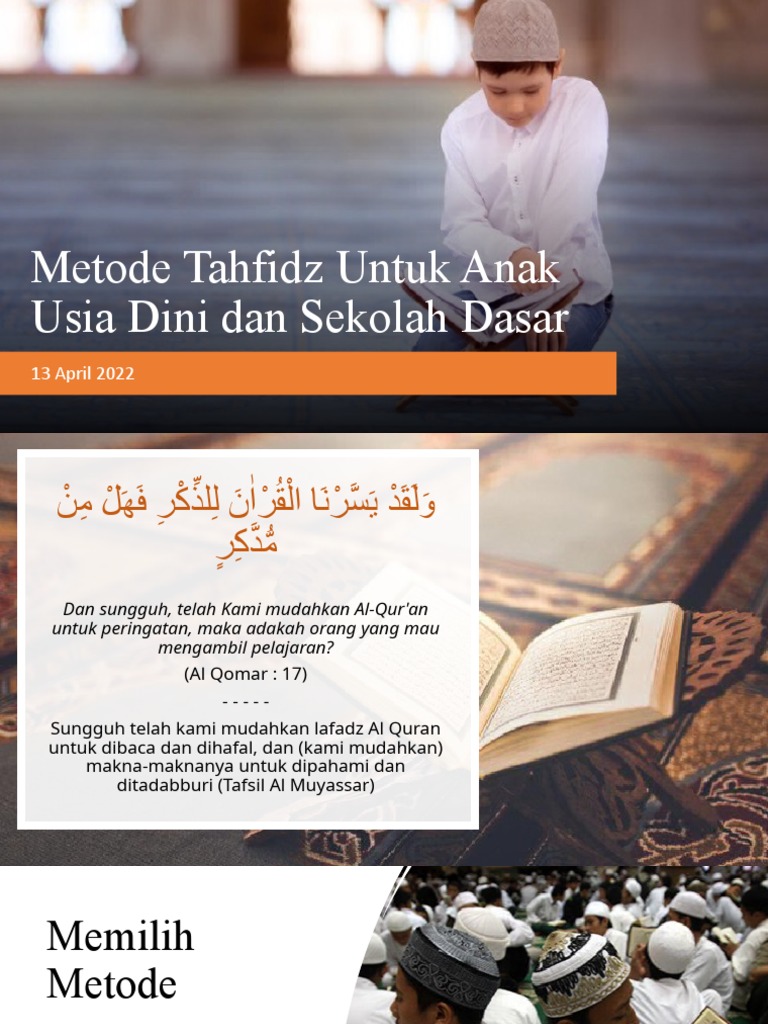Metode Tahfidz untuk Anak Usia Dini | PDF