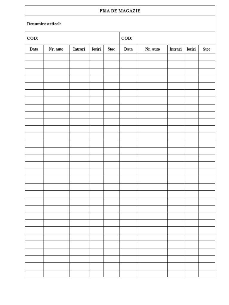 Fisa de Magazie | PDF