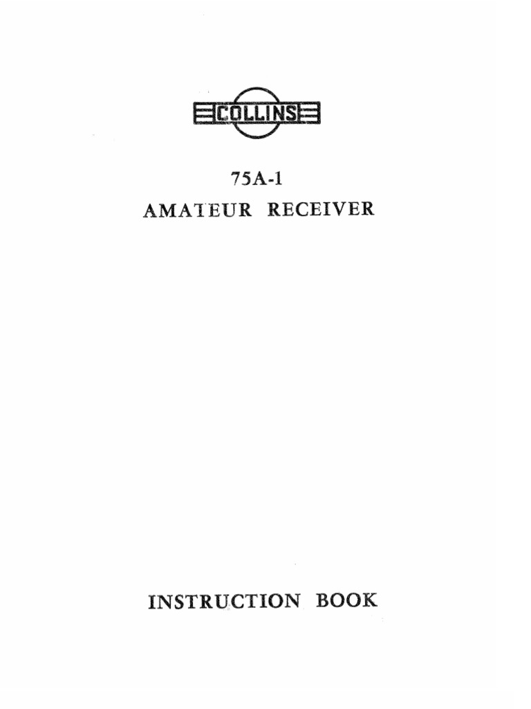 Collins 75A-1 Instructions Manual | PDF