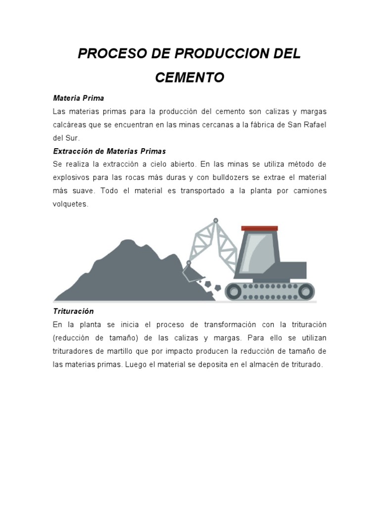 Proceso de Produccion Del Cemento | PDF | Cemento | Hormigón