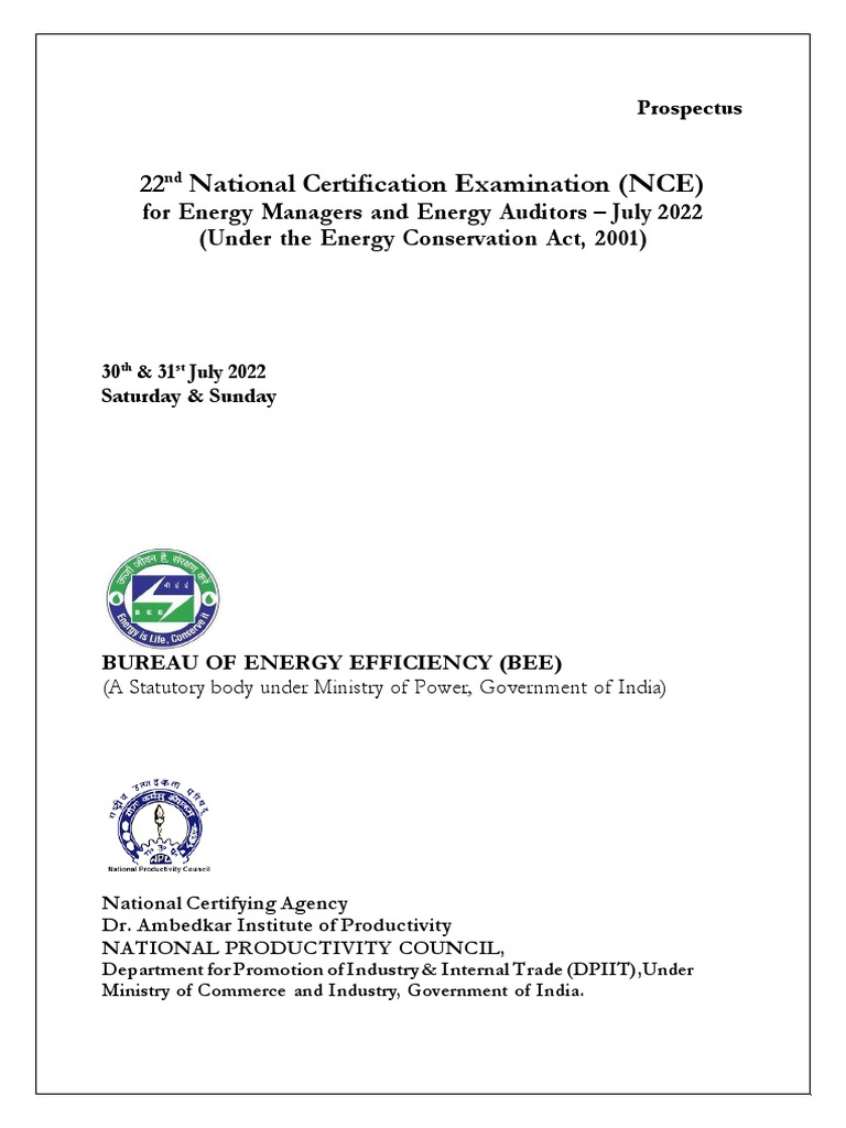 22 National Certification Examination (NCE) | PDF | Audit | Energy ...