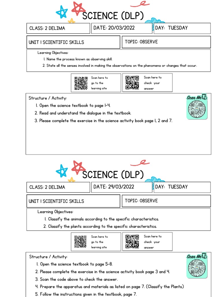 Modul Sains DLP Tahun 2 2022 | PDF | Science | Learning