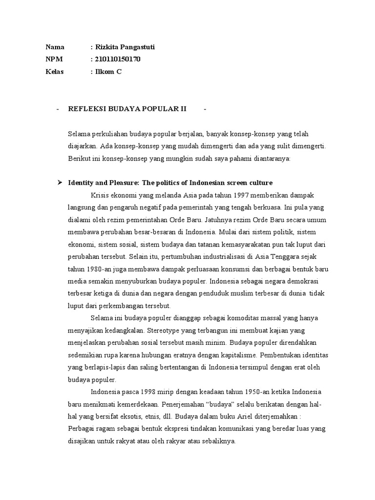 Kelasc - 210110150170 - Tugas Refleksi Paper 2 | PDF