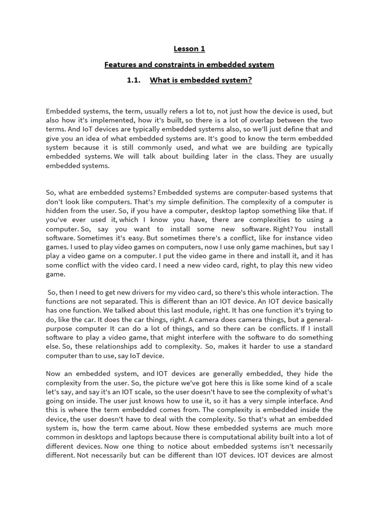 Features And Constraints In Embedded System Pdf Embedded System 8633