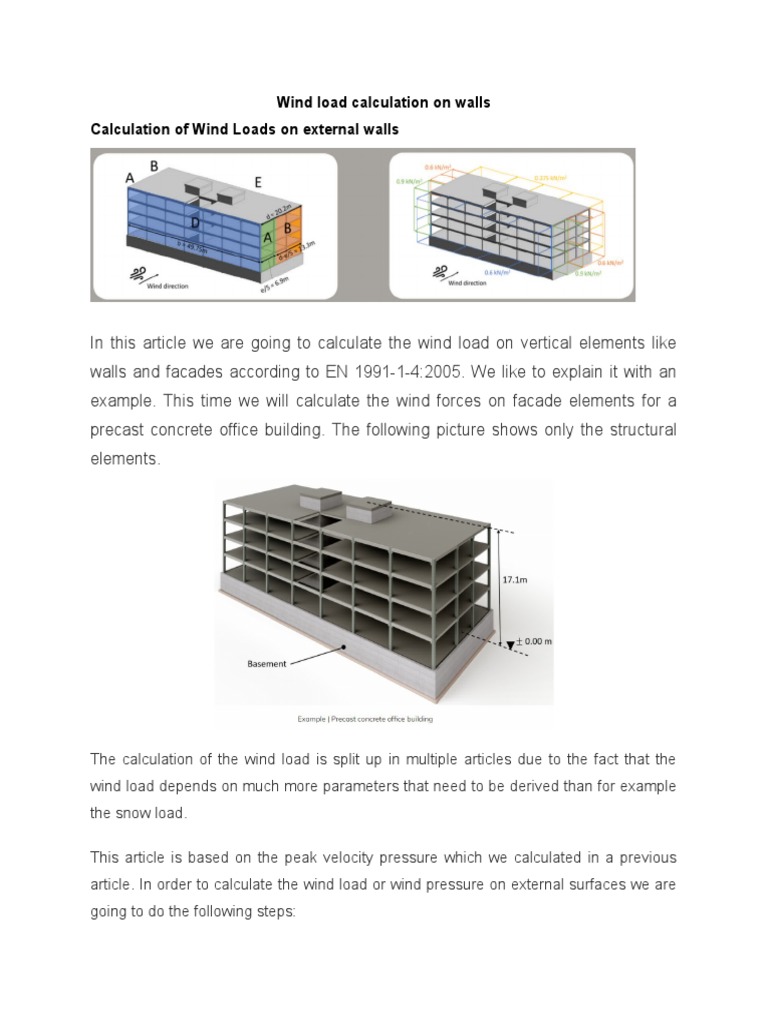 Wind Load Calculation On Walls Calculation of Wind Loads On External ...