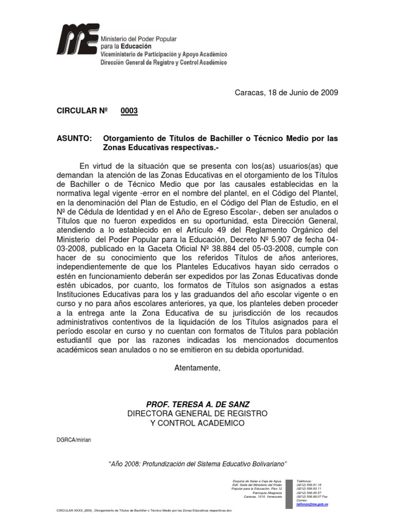 34 Circular 003 Ot | PDF