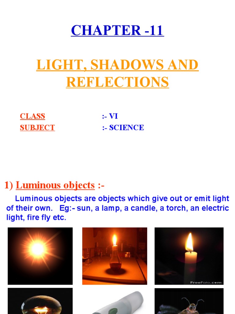 VI-11-Light, Shadows and Reflections | PDF | Shadow | Mirror