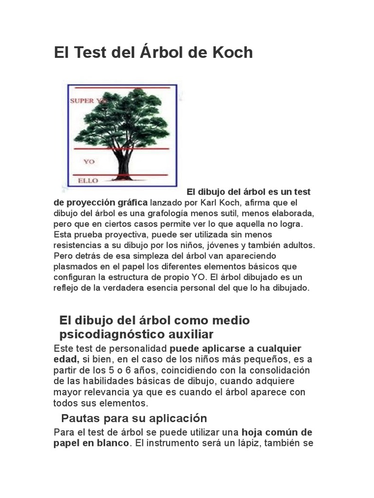 Protocolo Del Test Del Árbol de Koch | PDF | Dibujo | Las emociones