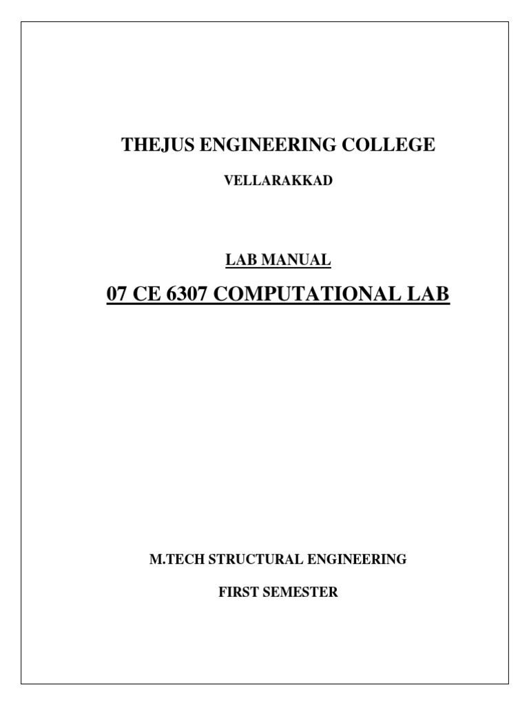 Computational Lab Manual | PDF | Derivative | Eigenvalues And Eigenvectors