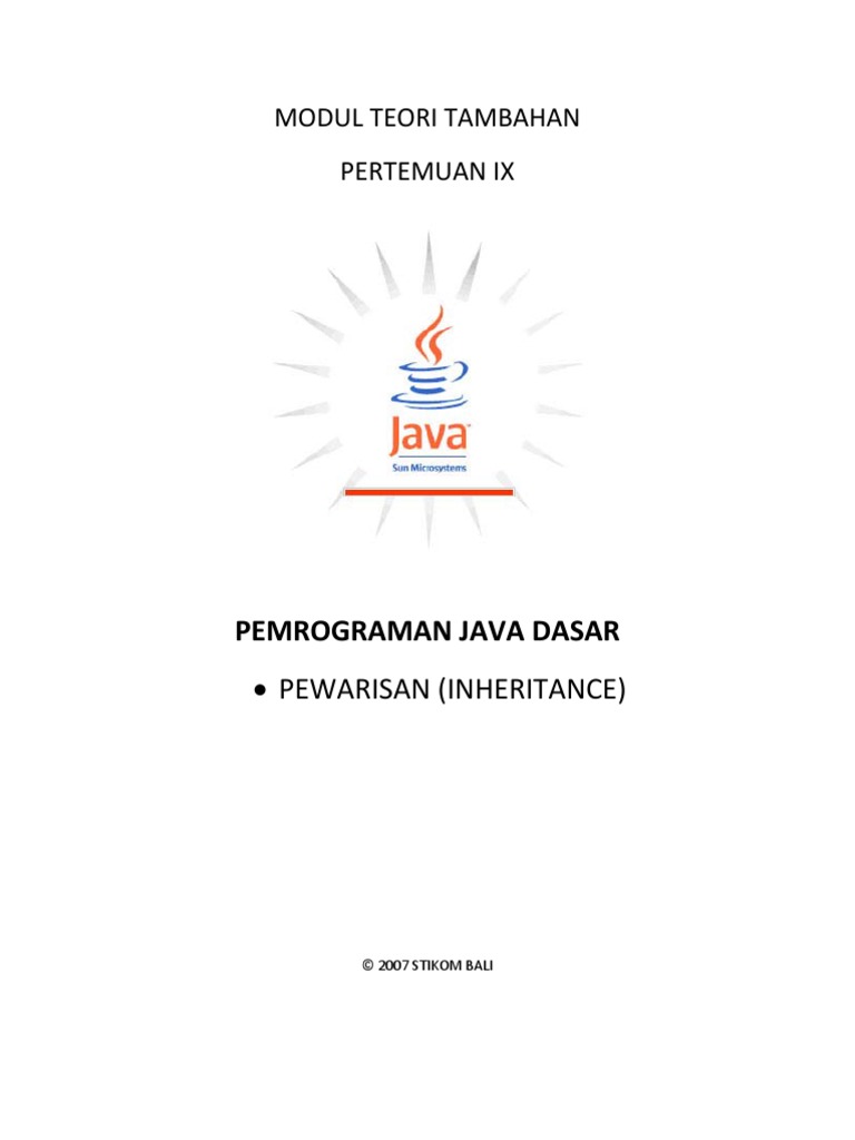 Inheritance/Pewarisan Java | PDF | Seni & Disiplin Bahasa | Sains ...