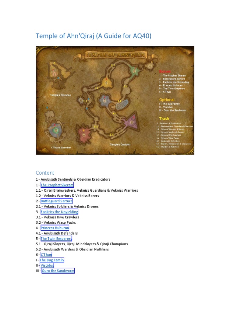 AQ40 Bosses and Strategies Guide | PDF | Home & Garden | History