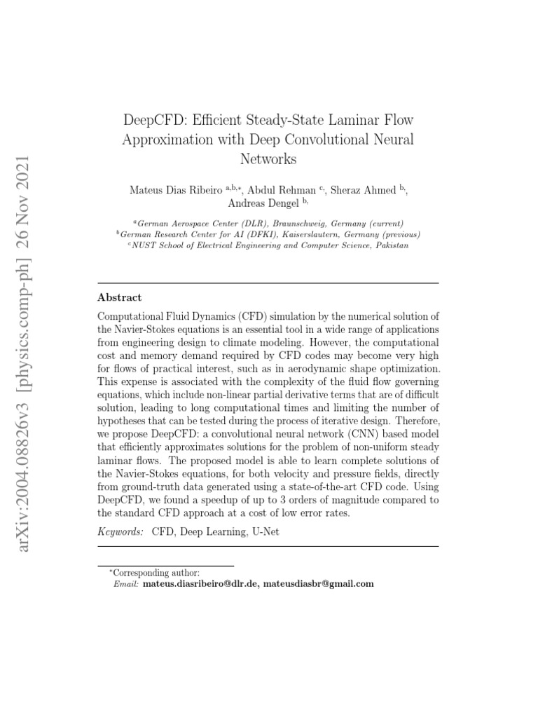 DeepCFD Efficient Steady-State Laminar Flow | PDF | Fluid Dynamics | Computational Fluid Dynamics