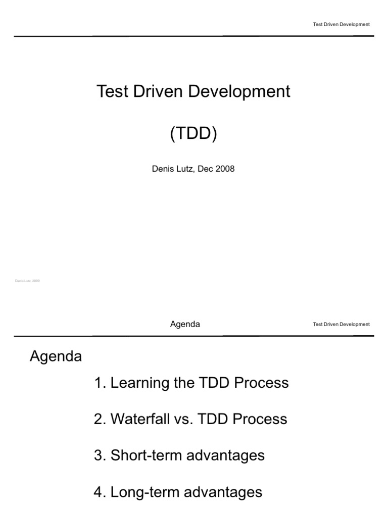 Test Driven Development Pdf Test Driven Development Technology Development