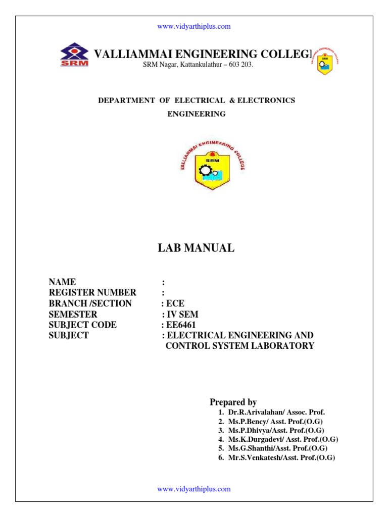 Electrical Engineering and Simulation Lab Manual | PDF | Electric Motor | Electromagnetic Induction