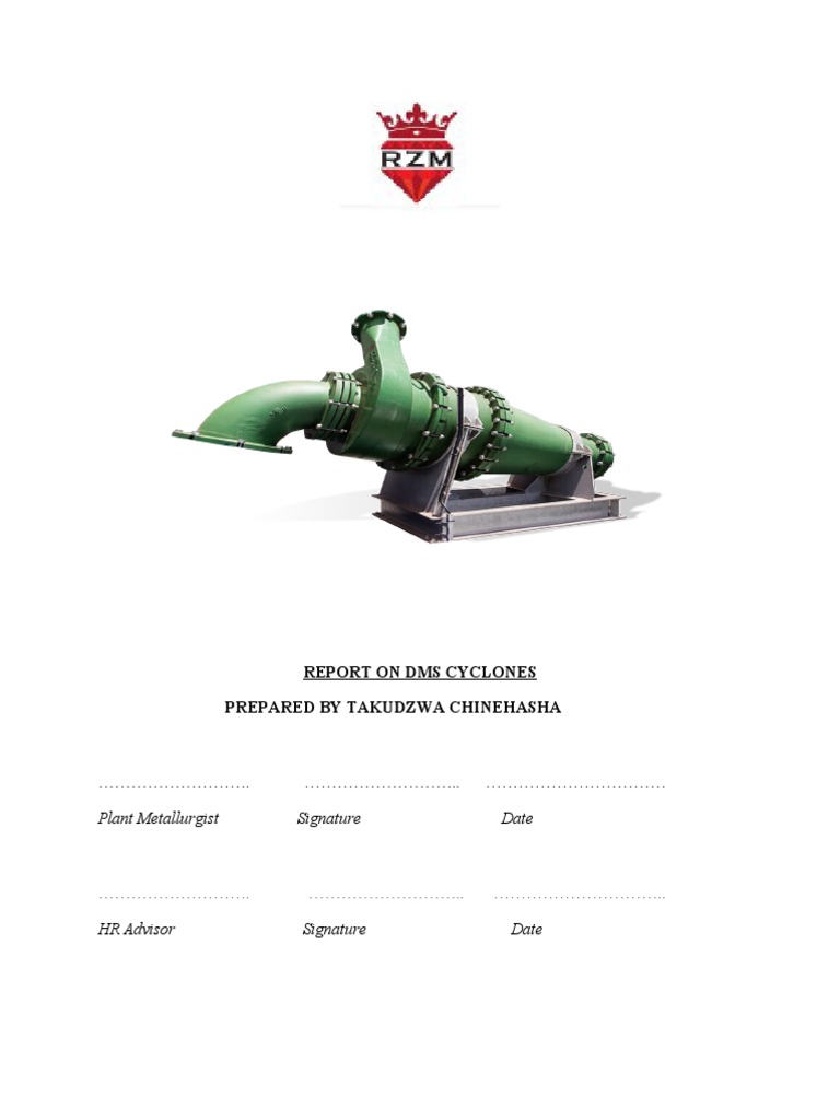 Report On Dms Cyclones Prepared by Takudzwa Chinehasha | PDF ...