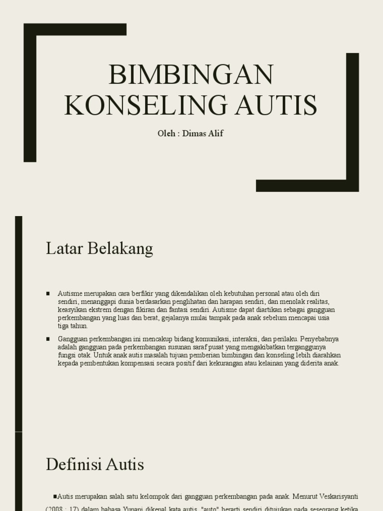 Bimbingan Konseling Autis | PDF