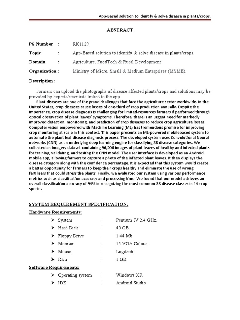 Crop Disease Detection App | PDF | Computer Engineering | Information Age
