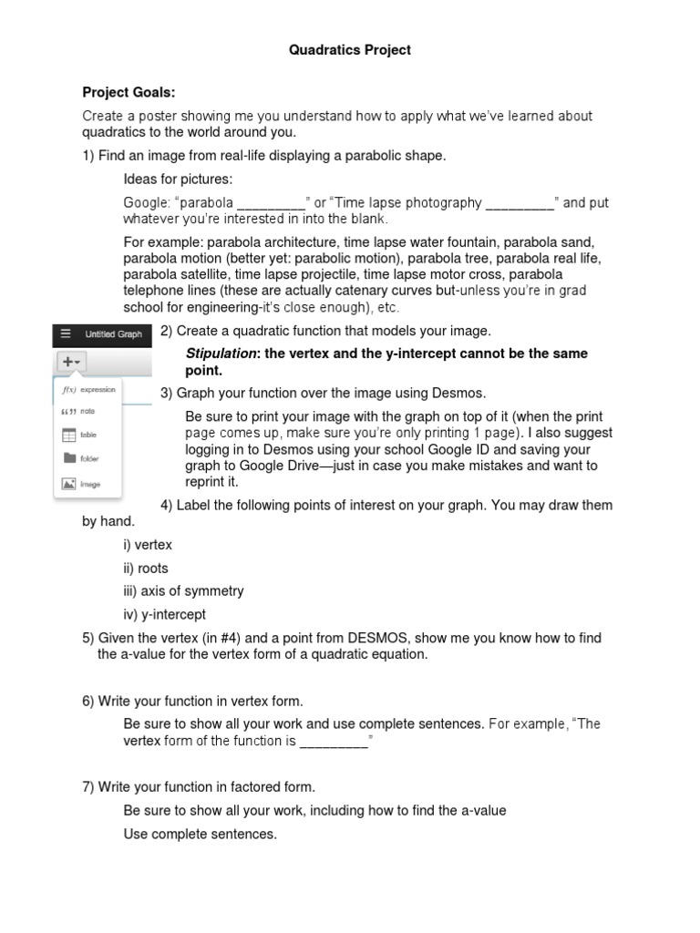 II Parabola Project - Edited 2 | PDF | Quadratic Equation | Elementary ...