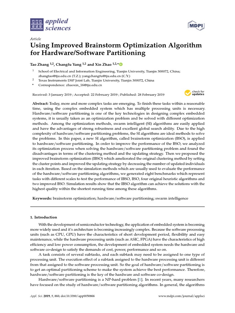 Applied Sciences: Using Improved Brainstorm Optimization Algorithm For ...