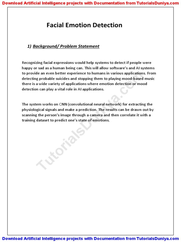Facial Emotion Detection Using Convolutional Neural Network Artificial ...
