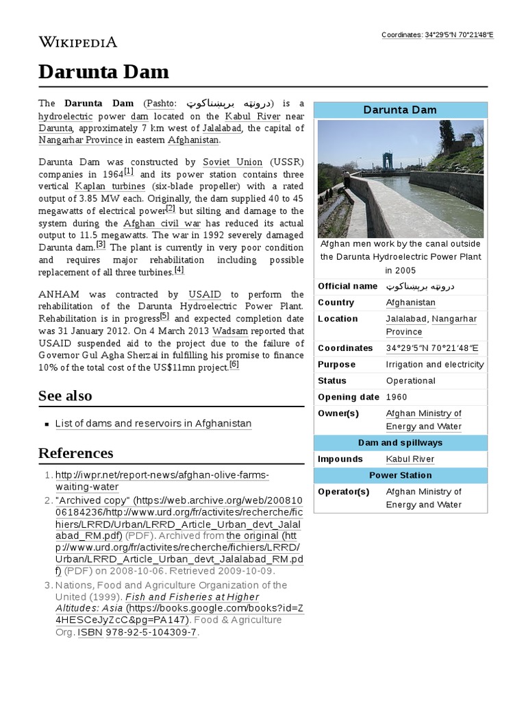 Darunta Dam: See Also | PDF | Water And Politics | Economies