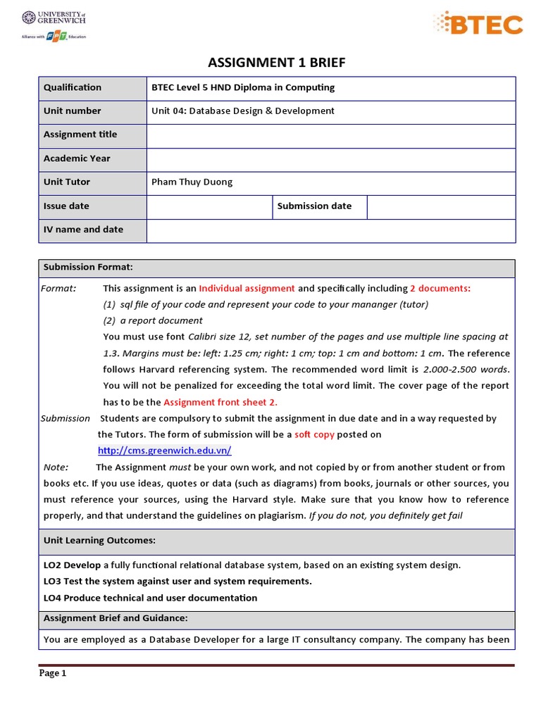 04-DDD - Assignment Brief 2 | PDF | Databases | Relational Model