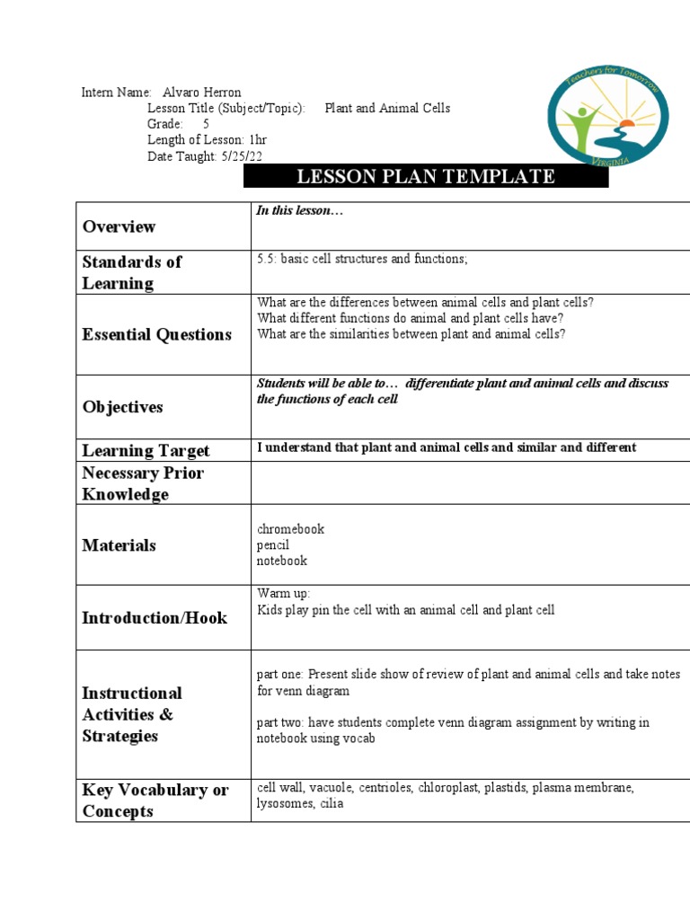 Lesson Plan Template: Standards of Learning Essential Questions | PDF