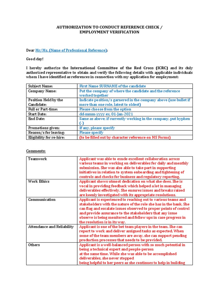 ICRC MSSC - Letter of Authorization To Conduct Employment Verification ...