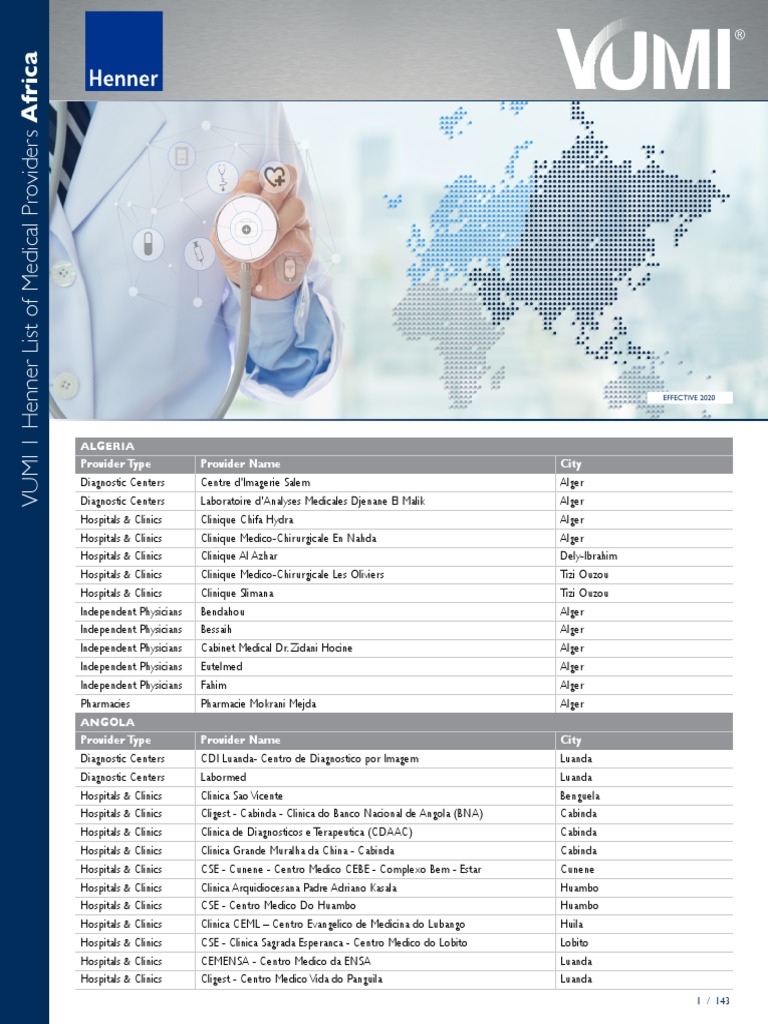 VUMI Global Network List - Africa | PDF | Hospital | Social Programs