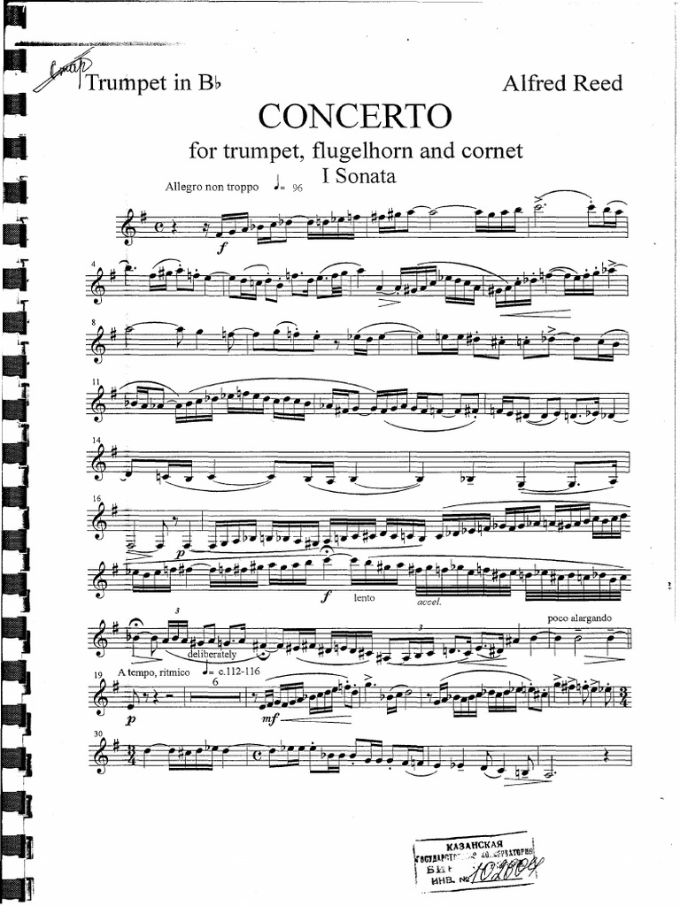 Alfred Reed Trumpet Concerto | PDF