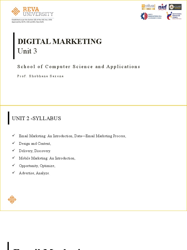 Digital Marketing: Unit 3 | PDF | Mobile Marketing | Mobile App