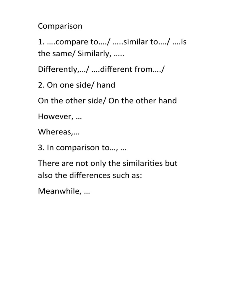TN3 Comparison Writing | PDF
