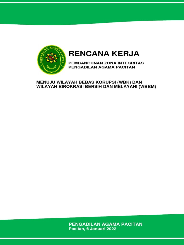 Rencana Kerja Pembangunan Zona Integritas Pdf