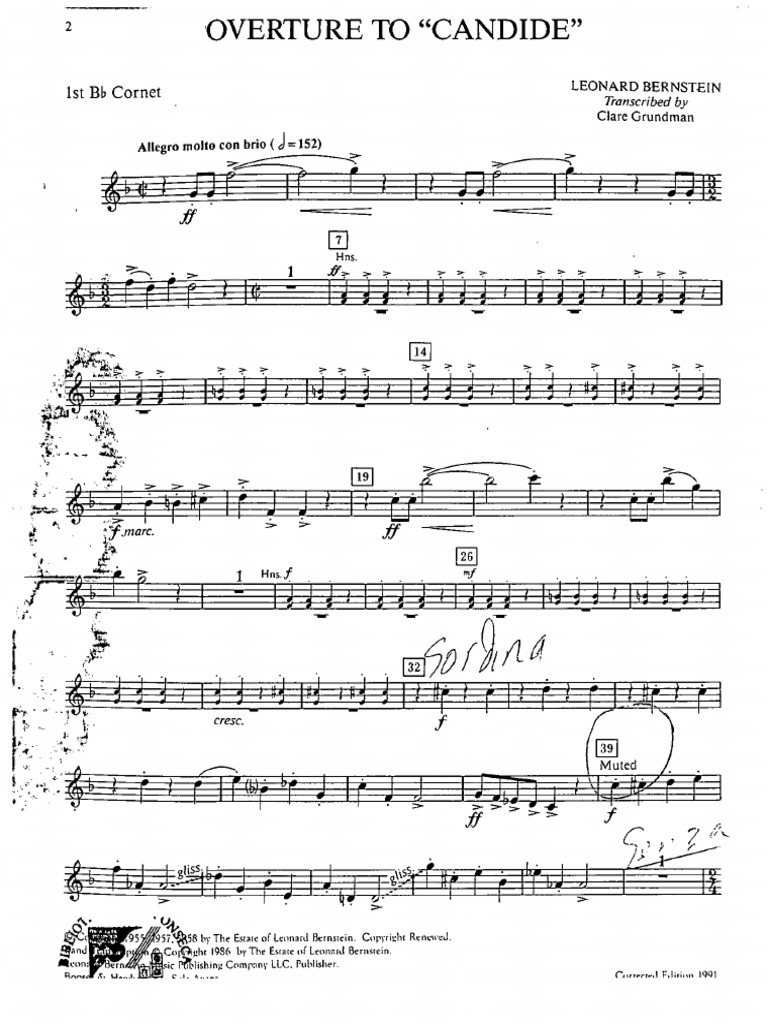 Bernstein - Candide Overture - Brass, Percussion, Harp | PDF