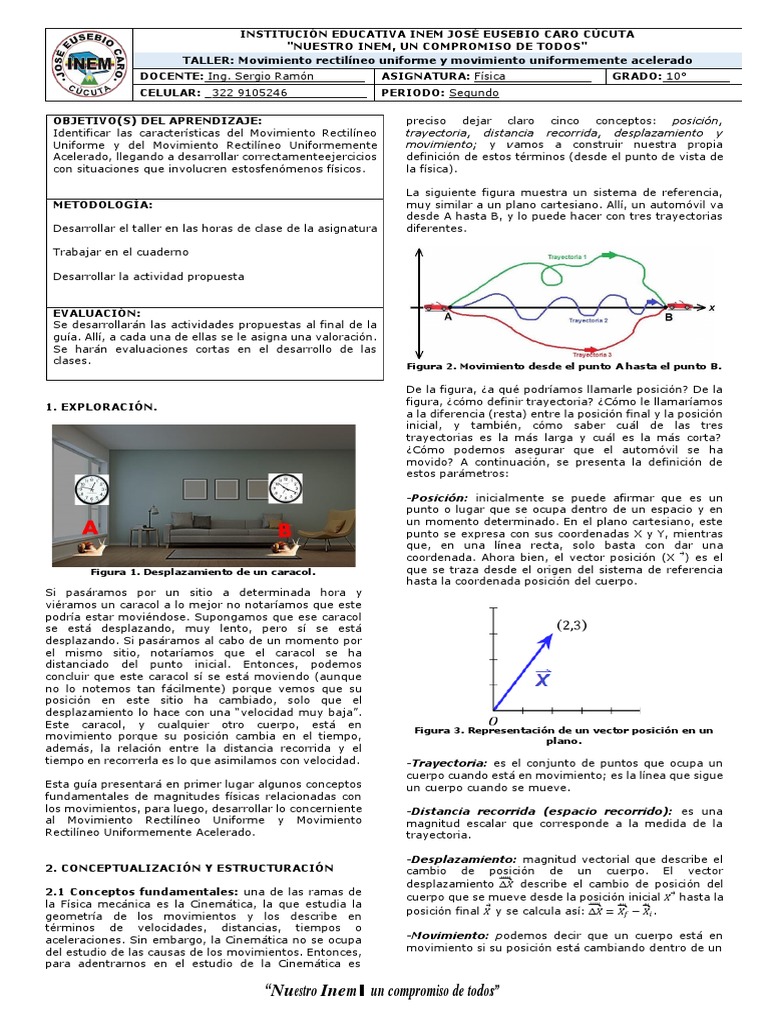 Taller Física Mru | PDF | Velocidad | Aceleración