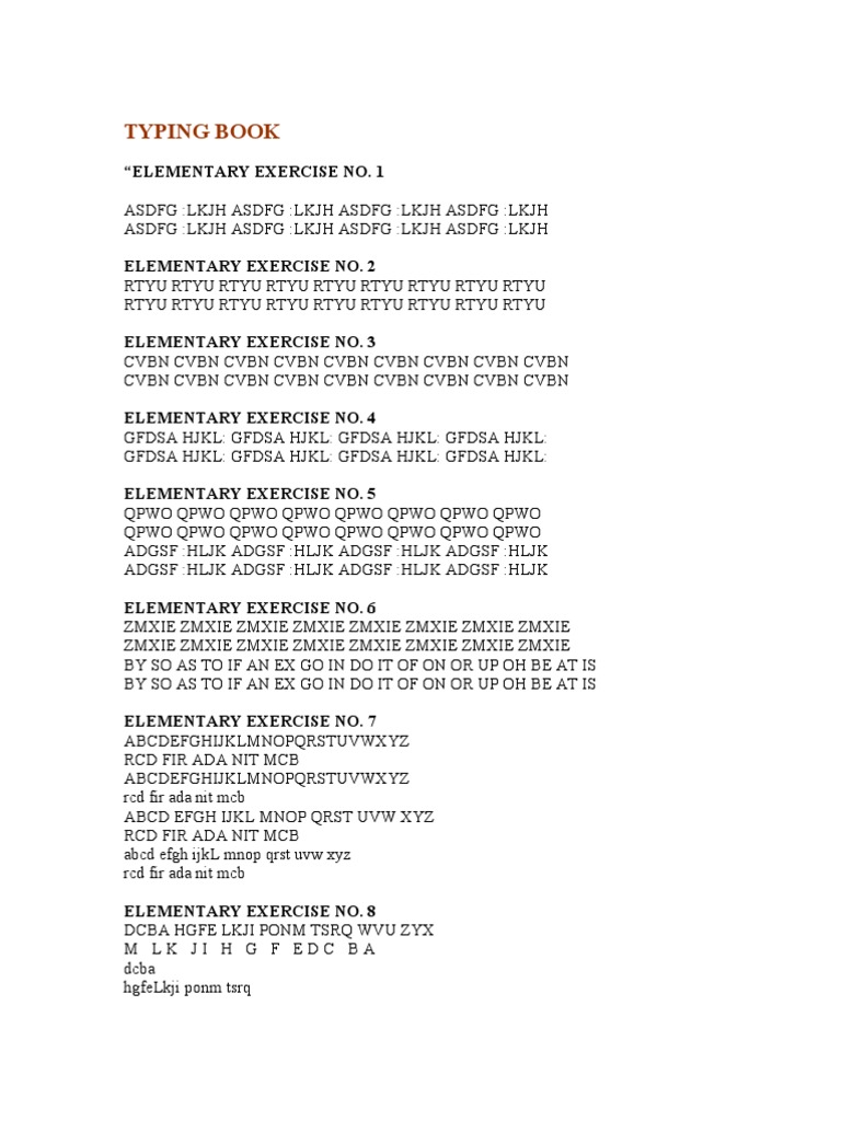 TYPING Practice | PDF | Muhammad Ali Jinnah | Typewriter