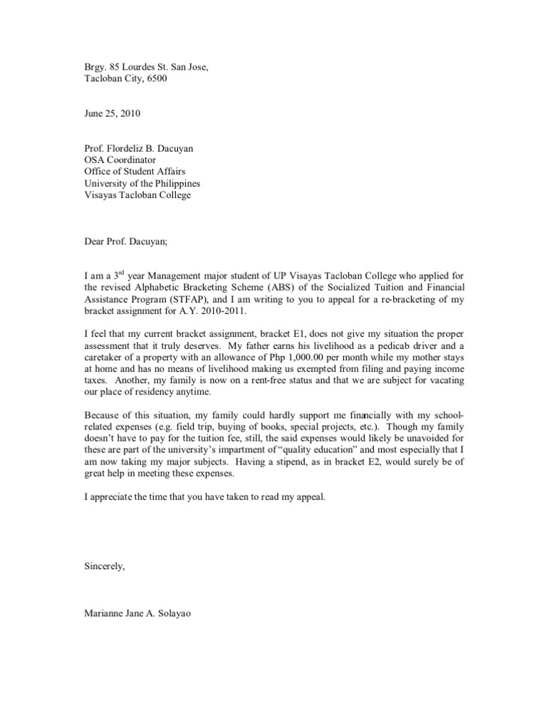 Letter of Appeal | PDF