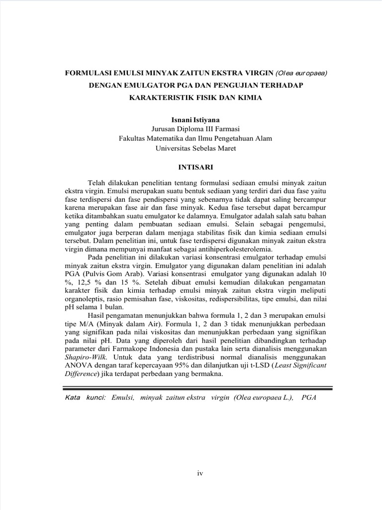 Formulasi Emulsi Minyak Zaitun PGA | PDF | Kesehatan Holistik