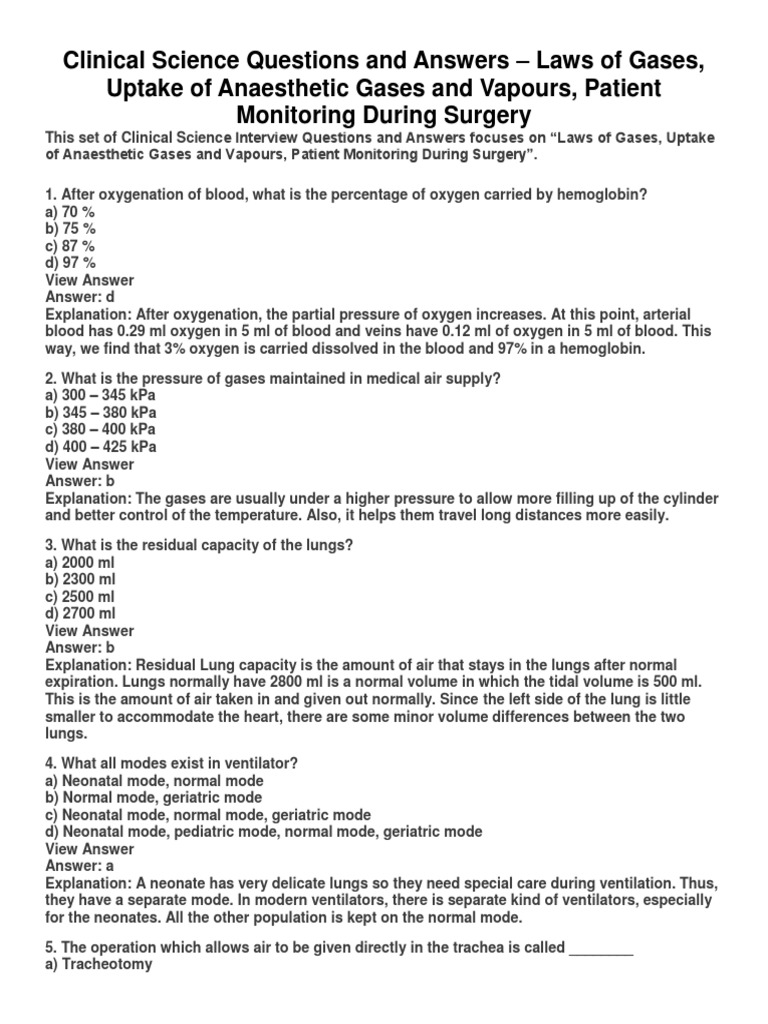 Clinical Science Questions and Answers | PDF | Digestion | Pancreas