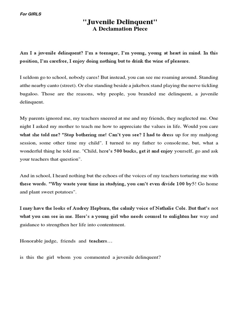 DECLAMATION-PIECE-girl-version | PDF